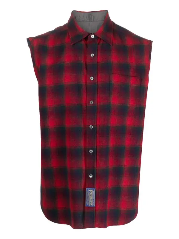 MAISON MARGIELA X Pendleton Checked Sleeveless Shirt - Red