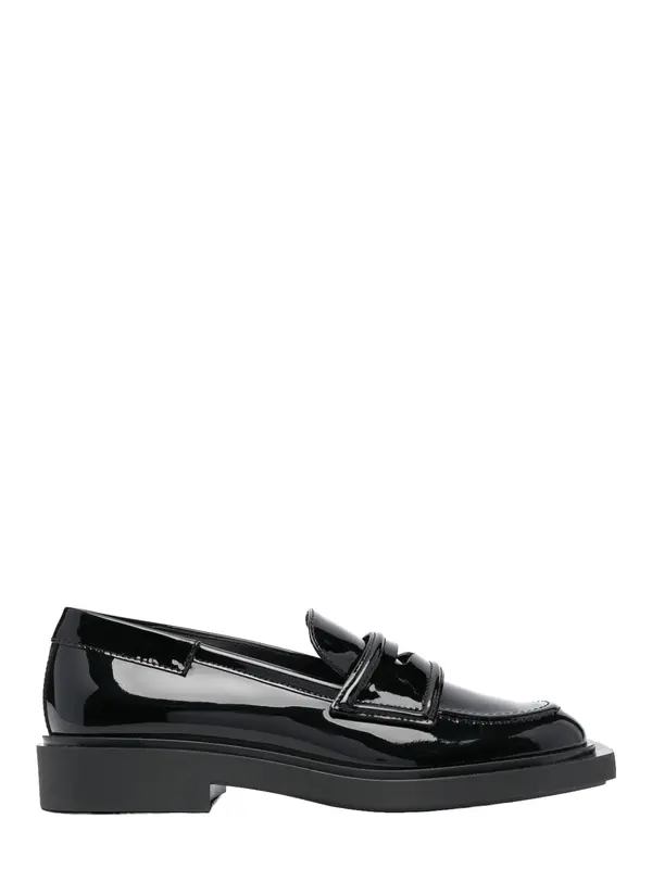 3JUIN Square-toe 35mm Leather Loafers - Black