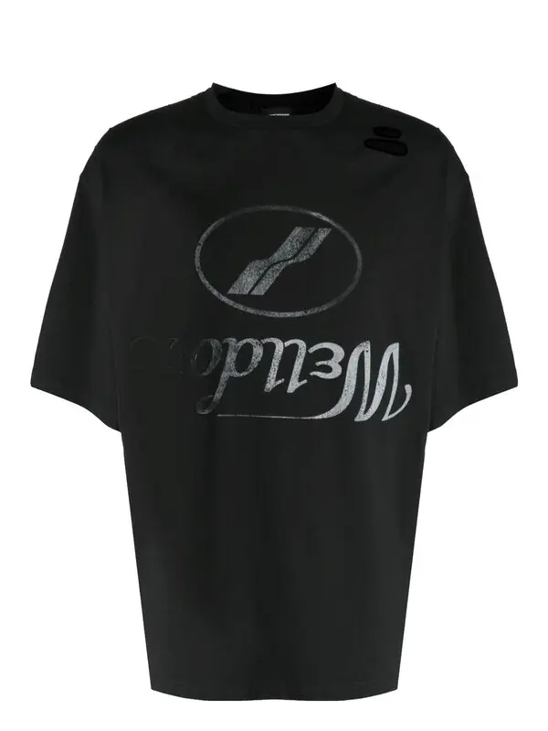 We11Done Logo-print Cotton T-shirt - Black