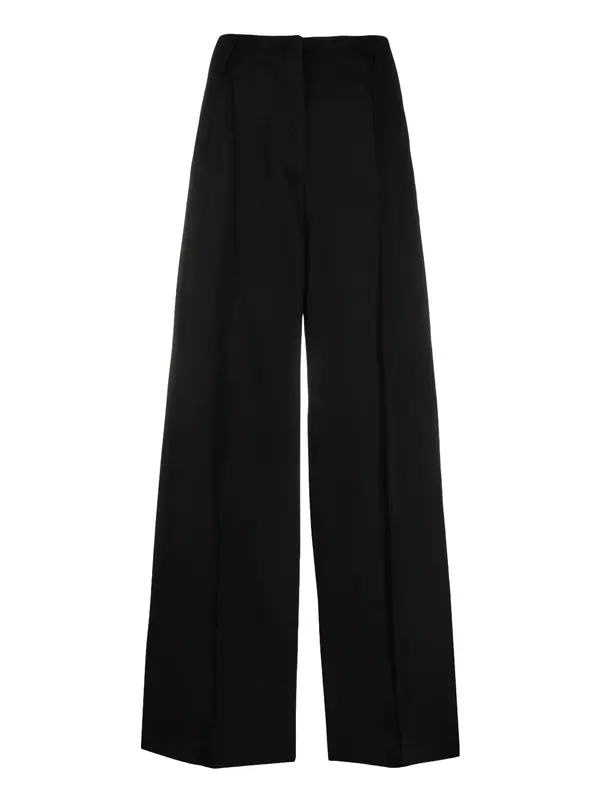 Acne Studios High-waisted Wool-cotton Palazzo Pants - Black