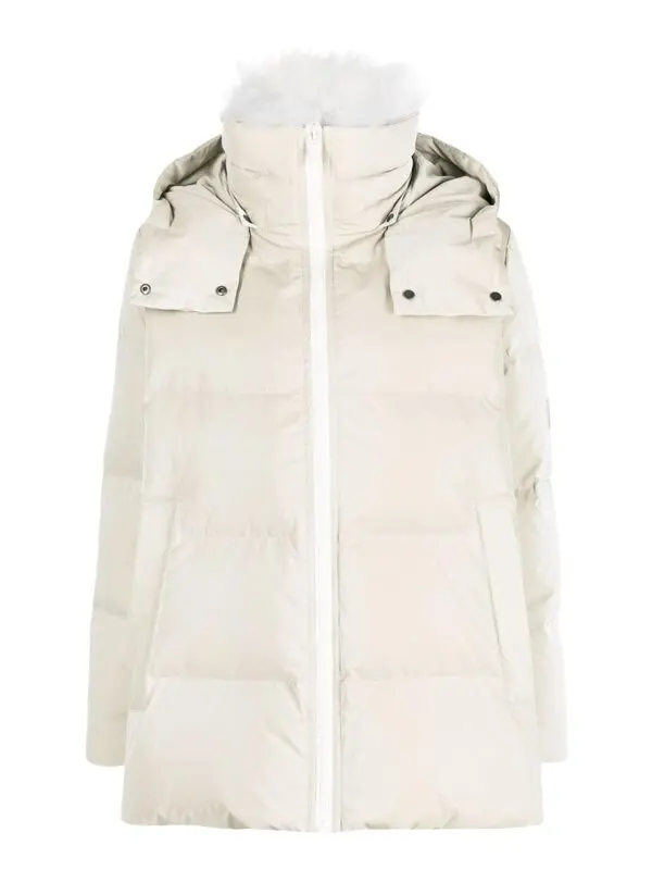 YVES SALOMON Hooded Quilted Down Coat - Neutrals