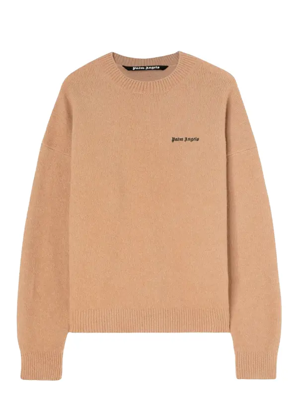 Palm Angels Logo-embroidered Jumper - Neutrals