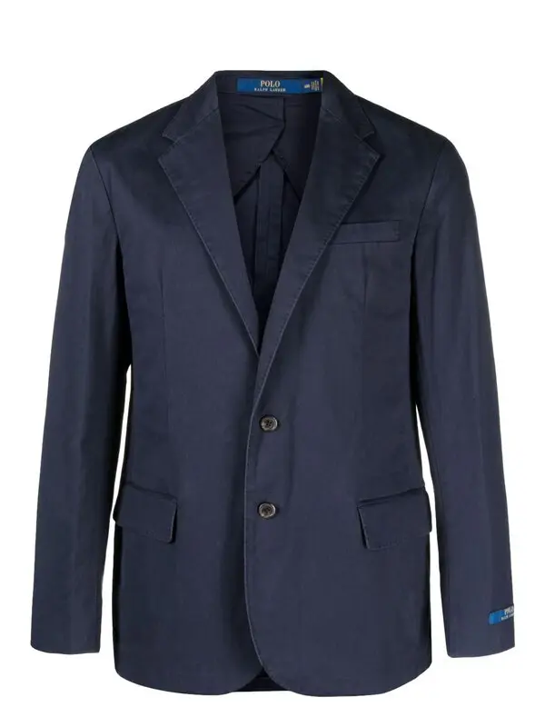 Polo Ralph Lauren Single-breasted Logo-patch Blazer - Blue