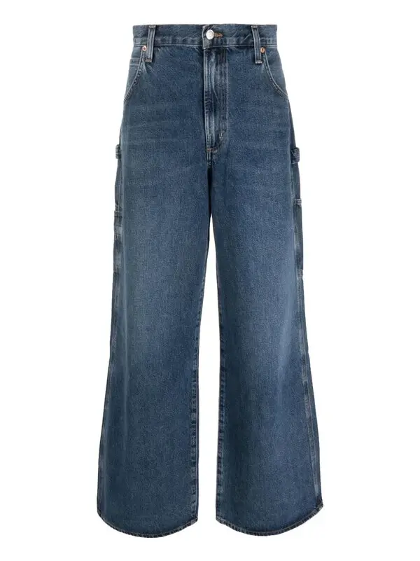 AGOLDE Mid-rise Wide-leg Jeans - Blue
