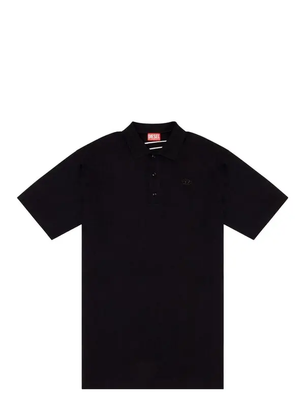 DIESEL® T-vort-megoval-d Cotton Polo Shirt - Black