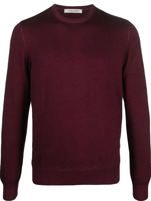 FILERIA Fine-knit Crew-neck Jumper - Red