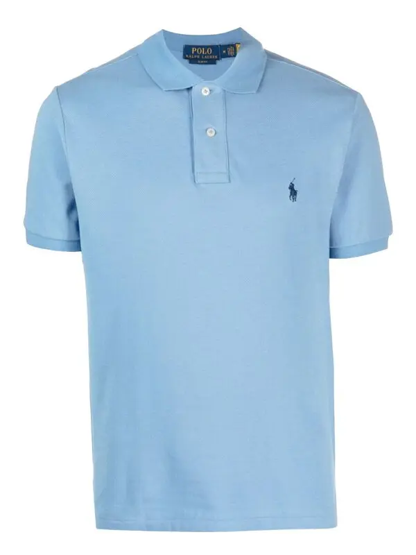 Polo Ralph Lauren Logo-embroidered Cotton Polo Shirt - Blue
