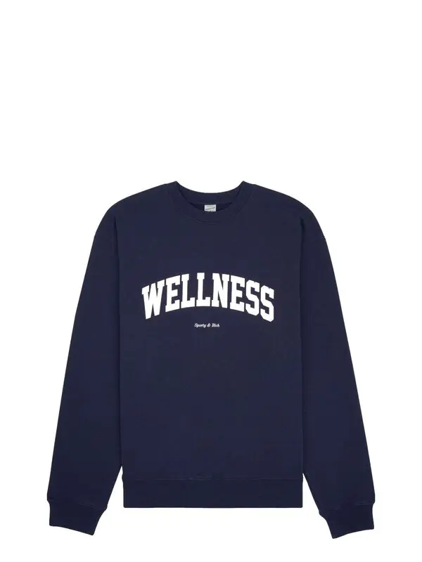 Sporty & Rich Logo-print Cotton Sweatshirt - Blue