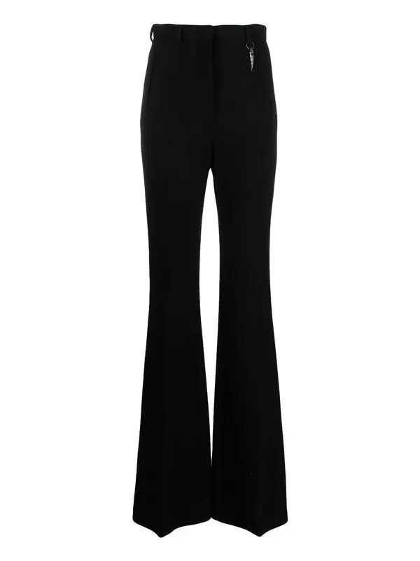 Roberto Cavalli High-waist Flared Wool Trousers - Black