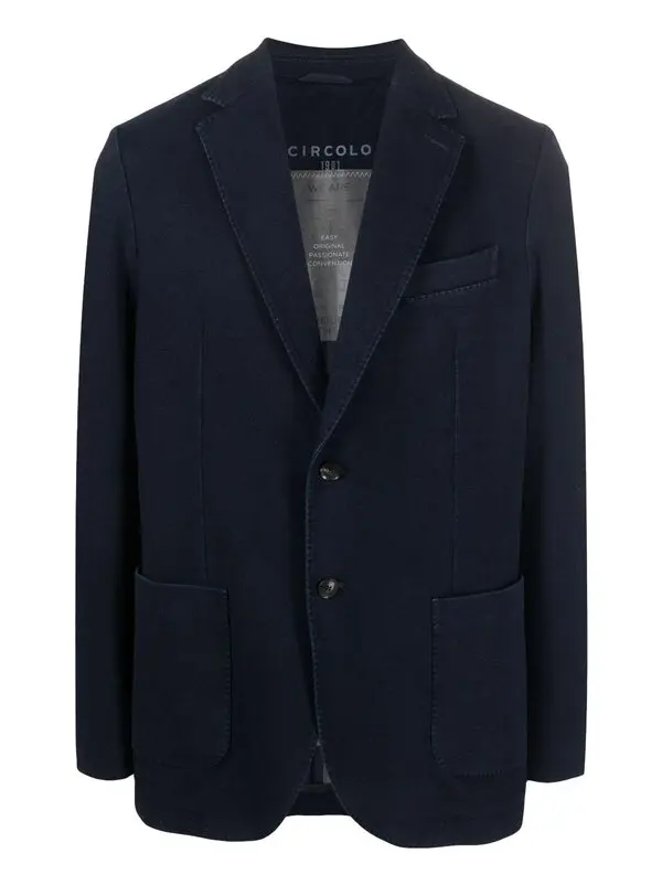 CIRCOLO 1901 Single-breasted Cotton-blend Blazer - Blue