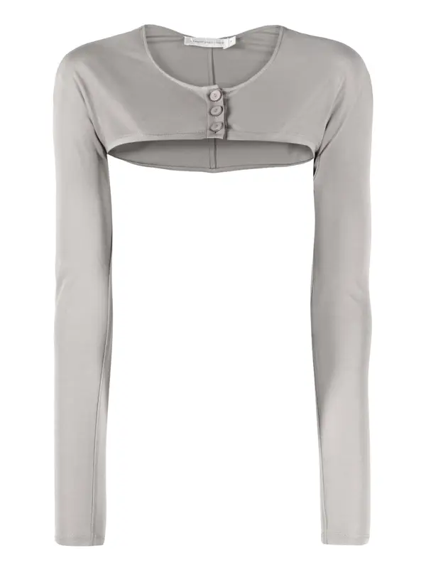 Christopher Esber Long-sleeve Cropped Top - Grey