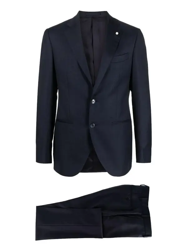 LUIGI BIANCHI MANTOVA Single-breasted Virgin Wool Suit - Blue