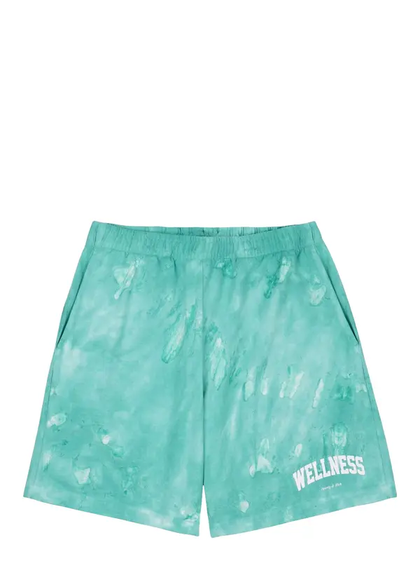 SPORTY & RICH Wellness Tie-dye Shorts - Grey