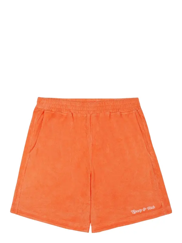 SPORTY & RICH Ny Tennis Club Straight-leg Shorts - Orange