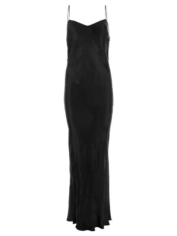 Saint Laurent Cowl-effect Silk Slip Dress - Black