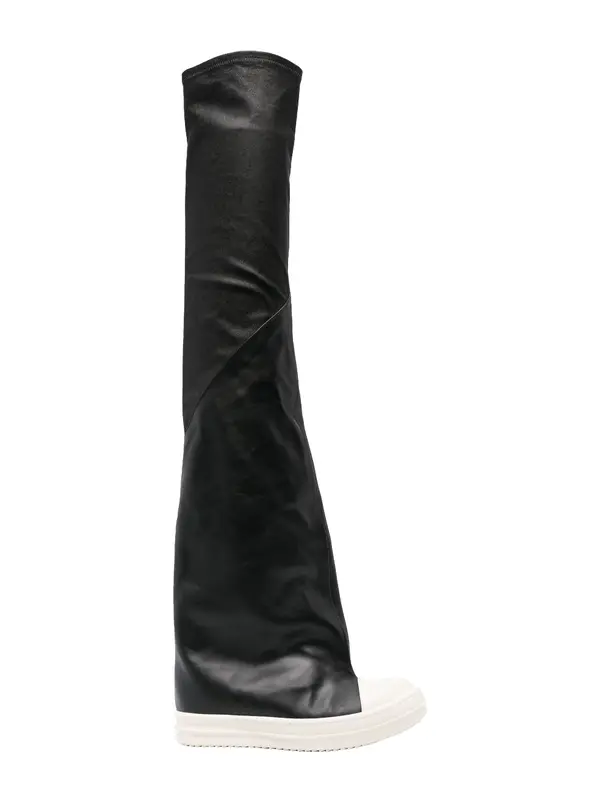Rick Owens 30mm Contrast-toe Thigh-high Boots - Black