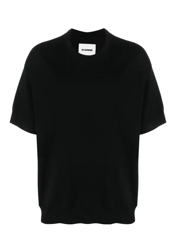 JIL SANDER Short-sleeve Wool T-shirt - Black