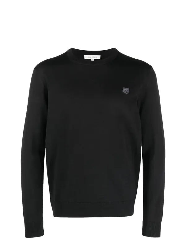 Maison Kitsuné Logo Appliqué Jumper - Black