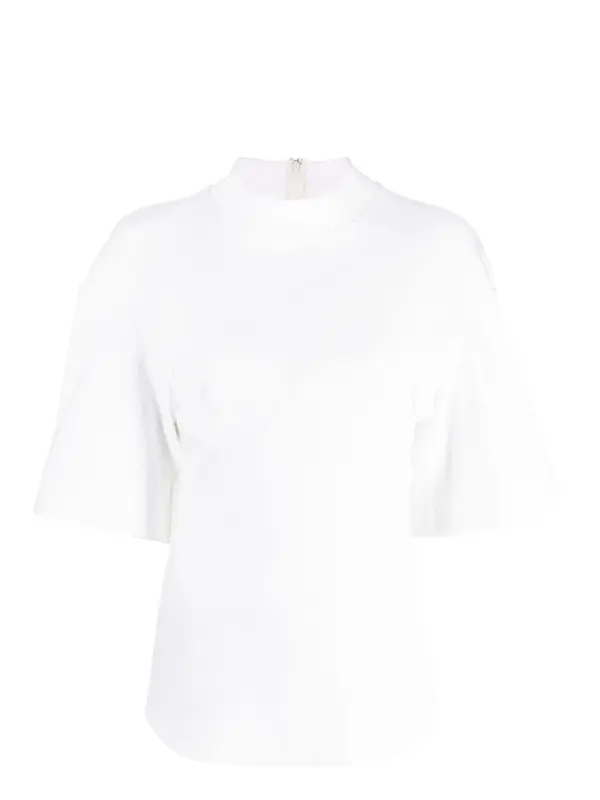 ALESSANDRO VIGILANTE Funnel-neck Blouse - White