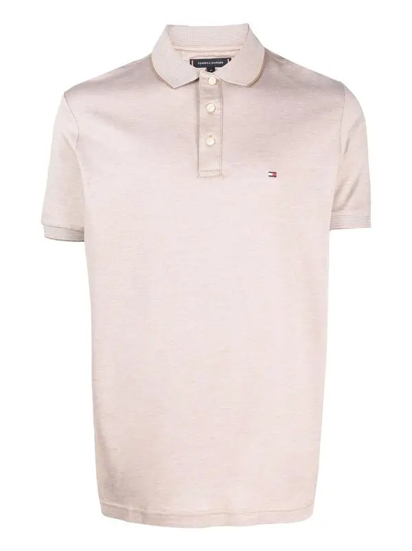 Tommy Hilfiger Logo-patch Piqué Polo Shirt - Neutrals