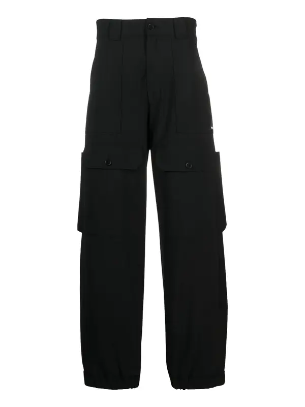 MSGM High-waisted Wide-leg Trousers - Black