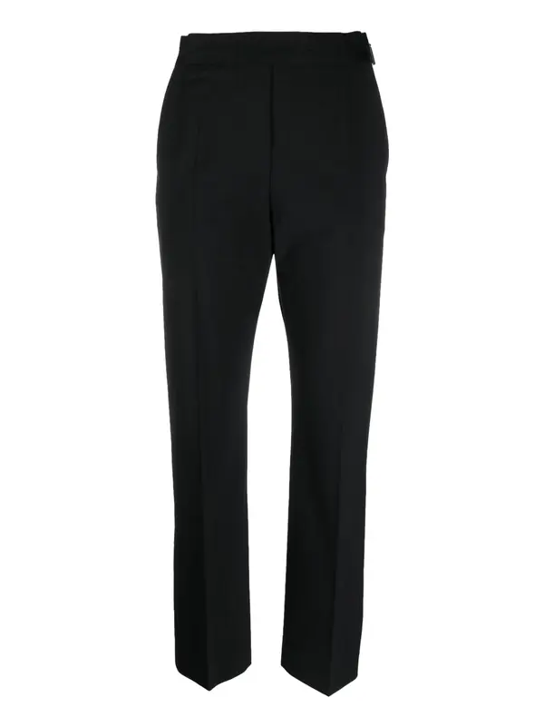 MSGM Logo-waistband Tapered Trousers - Black