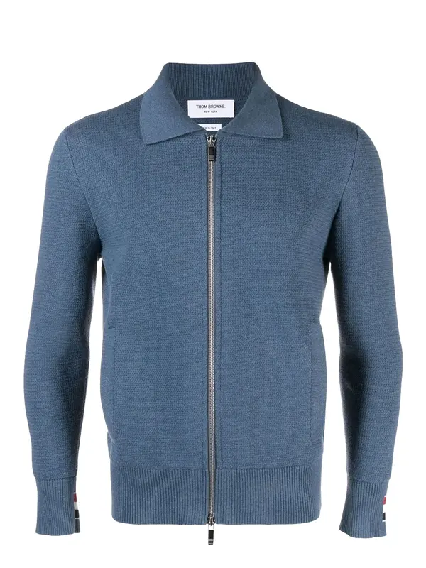 Thom Browne Zip-fastening Knit Jacket - Blue