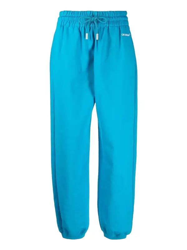 Off-White Logo-embroidered Cotton Track Pants - Blue