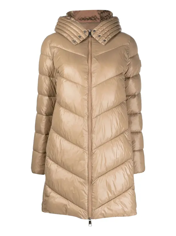 BOSS Funnel-neck Quilted Raincoat - Neutrals