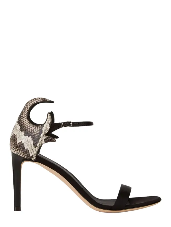 GIUSEPPE ZANOTTI Nyco 85mm Snakeskin-effect Sandals - Black