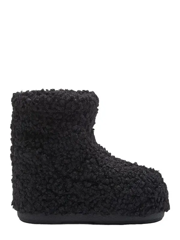 Moon Boot Icon Low Faux-shearling Boots - Black