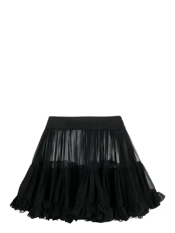 Dsquared2 A-line Ruffled Miniskirt - Black