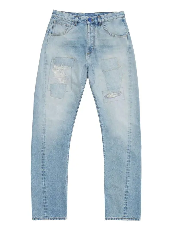 COUNTY OF MILAN Marcelo Burlon Bleached Straight-leg Jeans - Blue