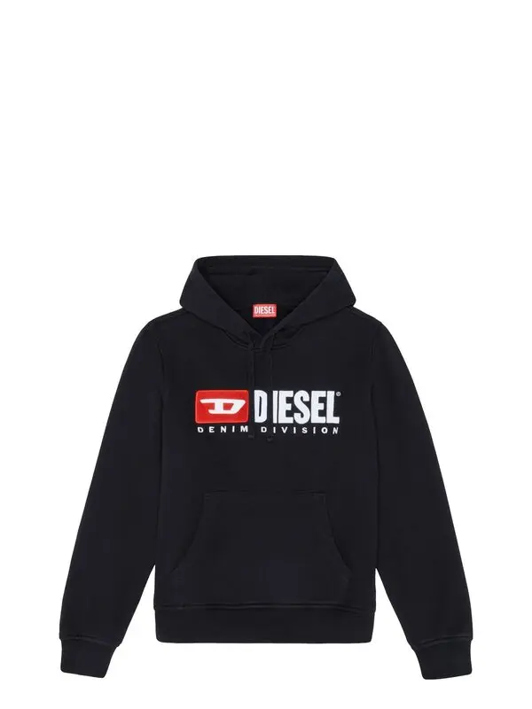 DIESEL S-ginn-hood-div Logo-appliqué Hoodie - Black