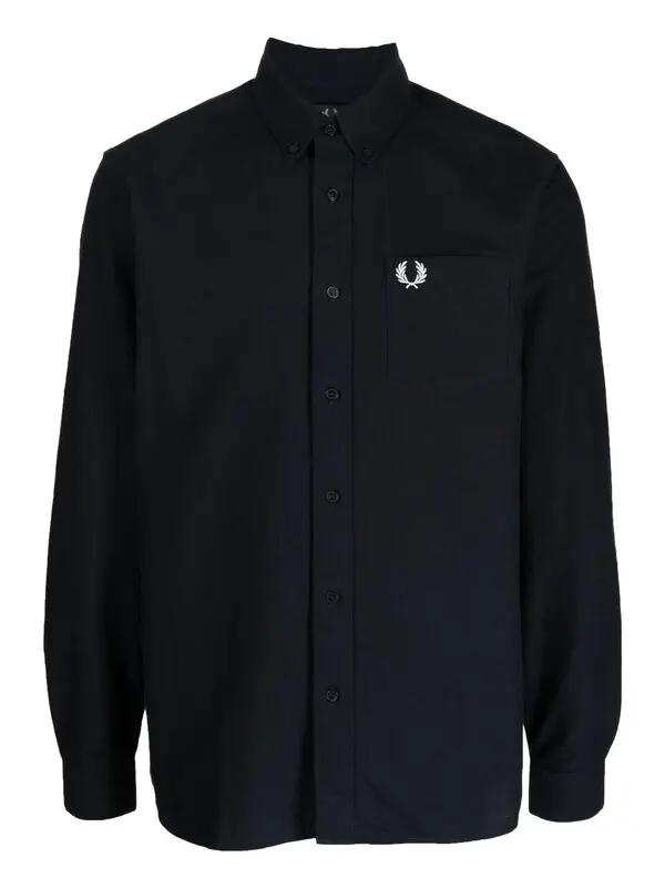 Fred Perry Oxford Logo-embroidered Cotton Shirt - Blue