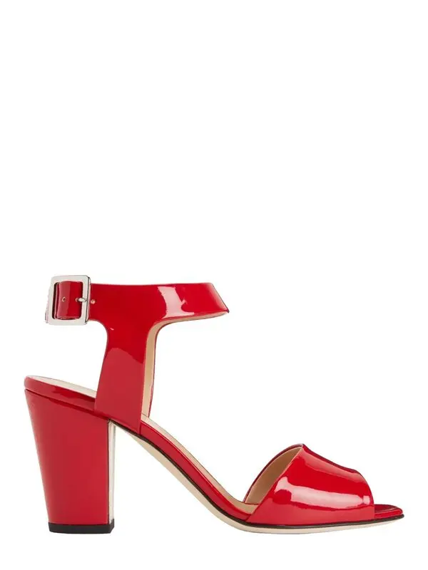 GIUSEPPE ZANOTTI Emmanuelle 80mm Leather Sandals - Red