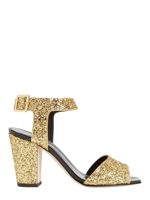 GIUSEPPE ZANOTTI 80mm Emmanuelle Glitter Sandals - Gold
