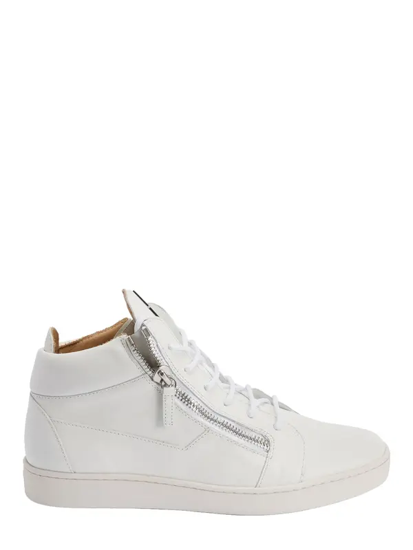 GIUSEPPE ZANOTTI Kriss Leather Mid-top Sneakers - White