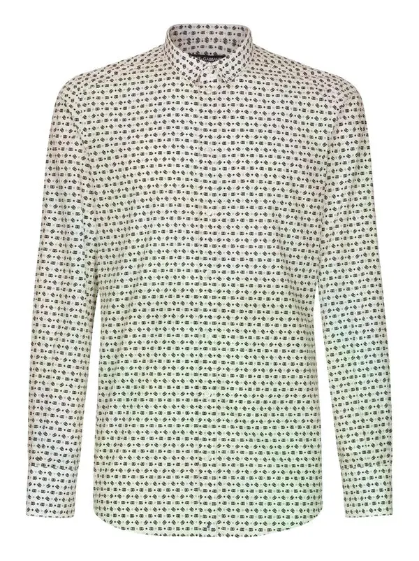Dolce & Gabbana Dg-print Long-sleeve Shirt - Neutrals