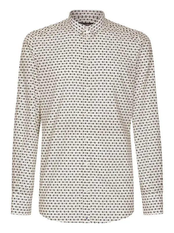 Dolce & Gabbana Dg-print Long-sleeve Shirt - White