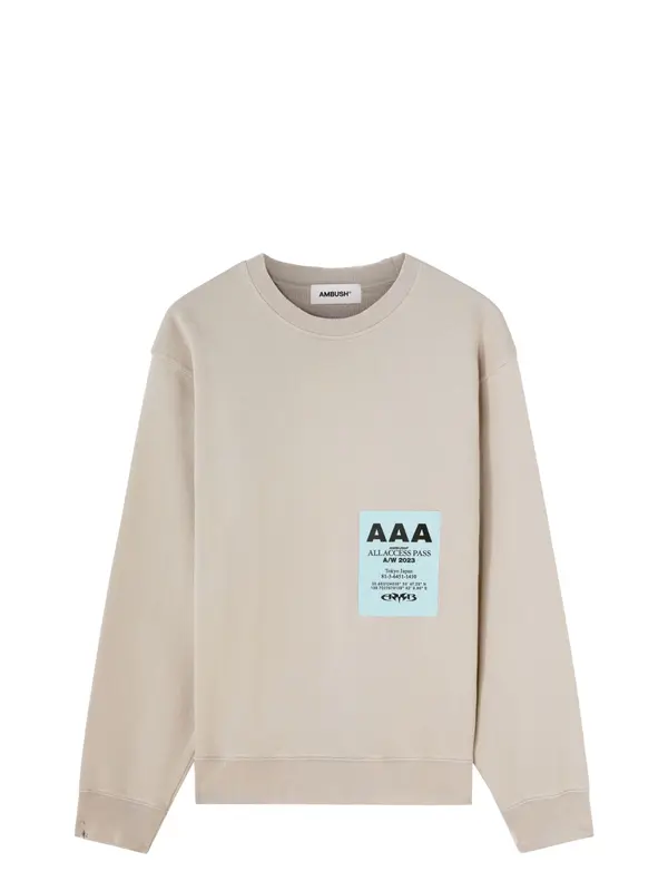 AMBUSH Pass-print Cotton Sweatshirt - Neutrals