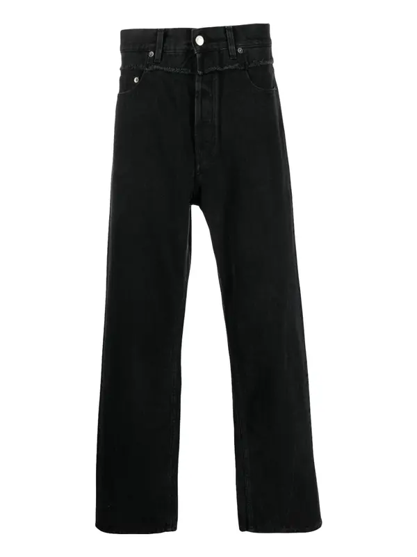 AMBUSH Frayed-trim Loose Jeans - Black