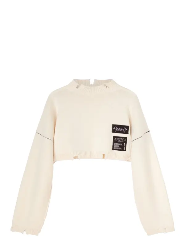 AMBUSH Logo-patch Cropped Jumper - Neutrals