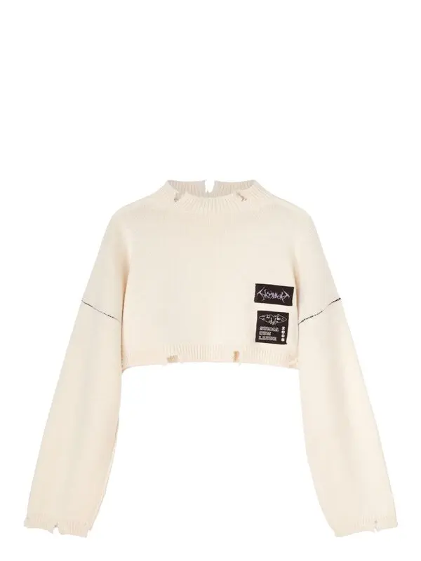 AMBUSH Logo-patch Cropped Jumper - Neutrals
