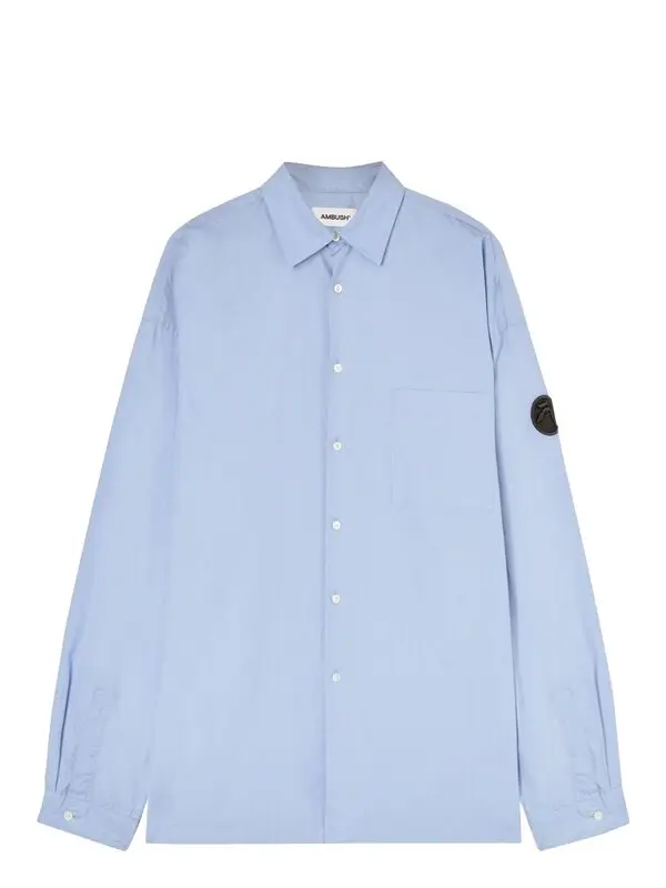 AMBUSH Logo-patch Button-up Shirt - Blue