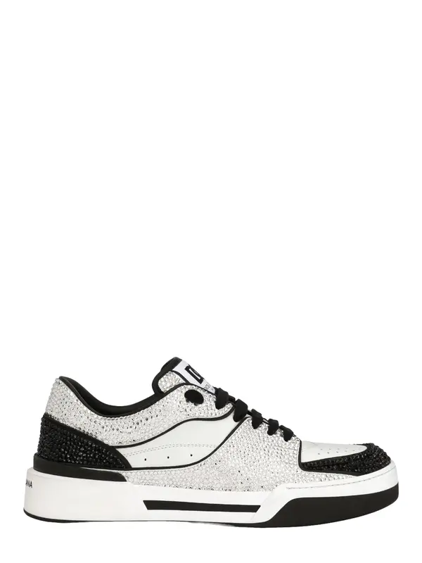 Dolce & Gabbana Roma Rhinestone-embellished Sneakers - White