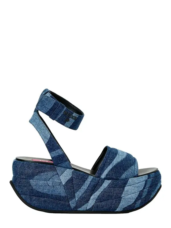 Emilio Pucci Ami Denim Platform Sandals - Blue
