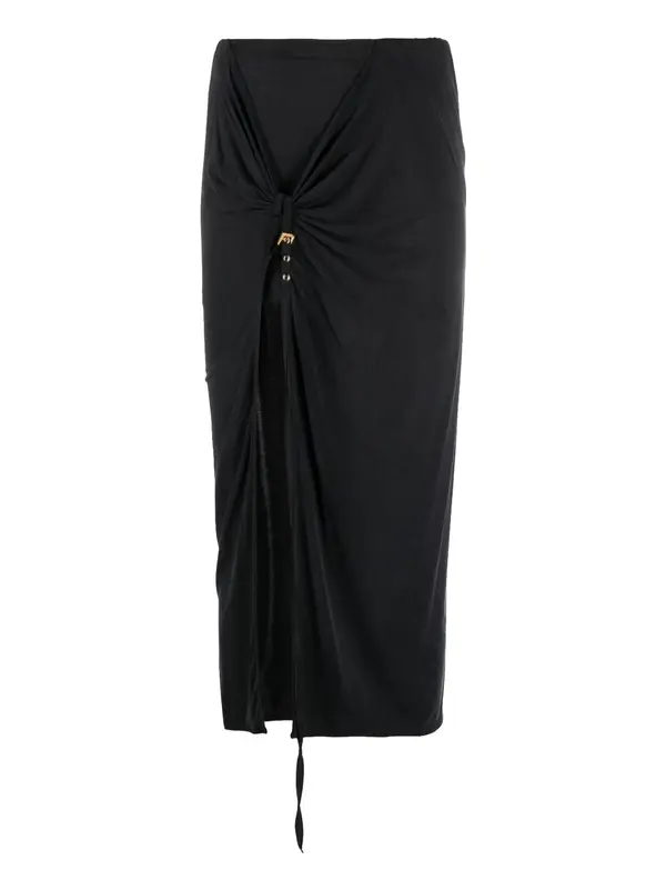 Jacquemus La Jupe Pareo Croissant Midi Skirt - Black