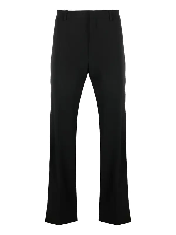 Off-White Logo-embroidered Straight-leg Trousers - Black