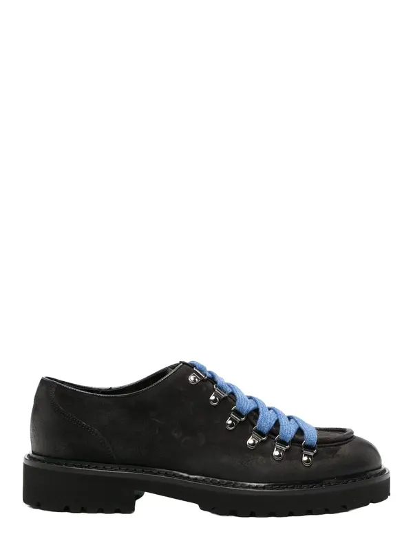 DOUCAL'S Calf Suede Lace-up Shoes - Black